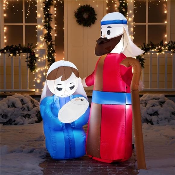 Holiday | 6 Ft Tall Christmas Inflatable Jesus Family Decoration ...